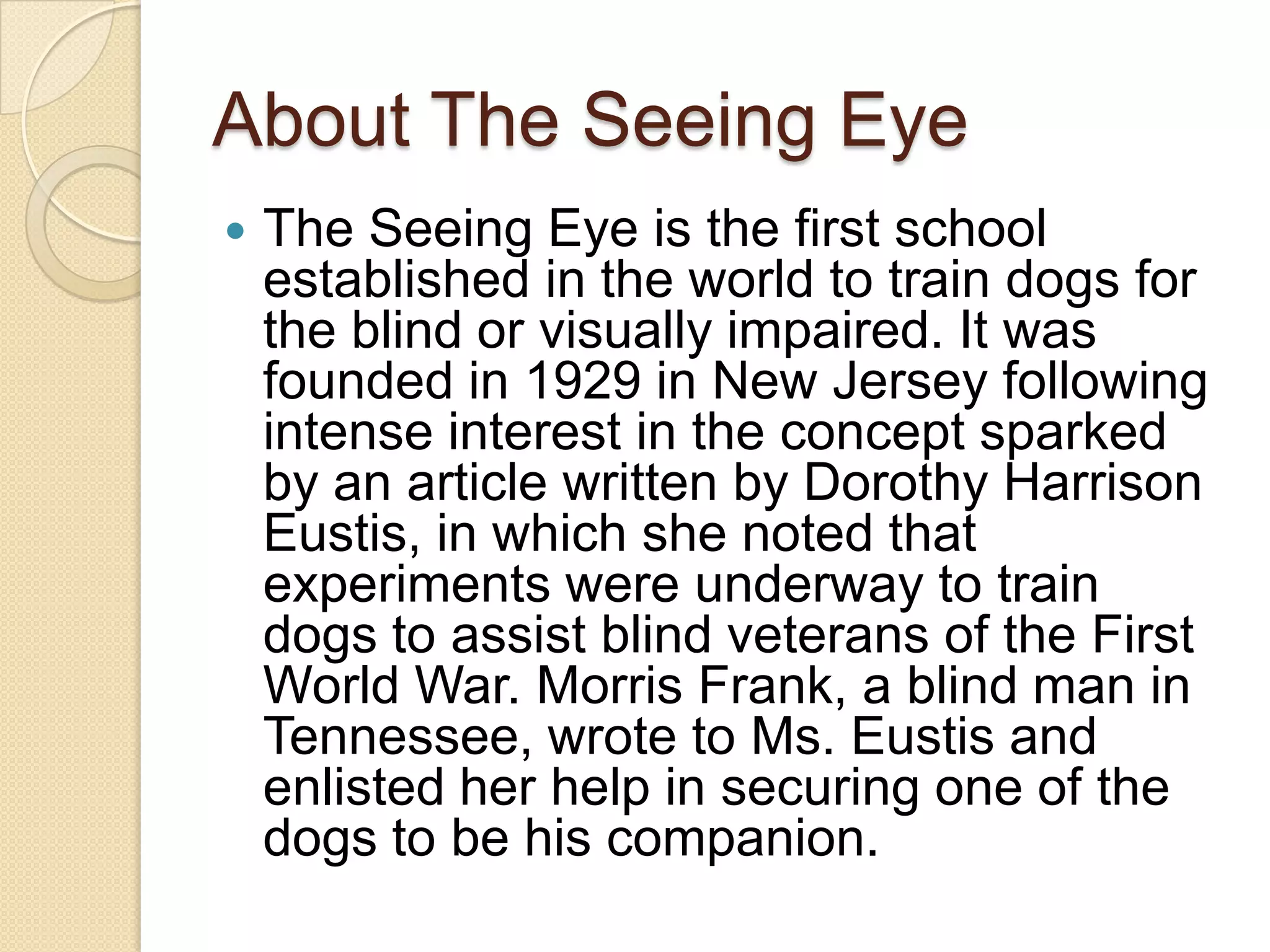 The Seeing Eye Dog | PPT
