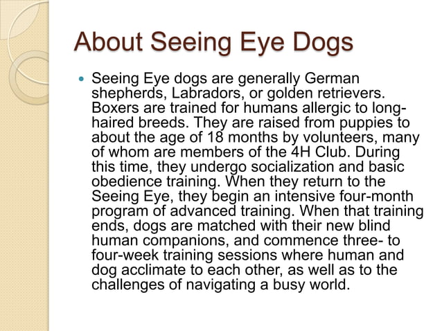 The Seeing Eye Dog | PPT