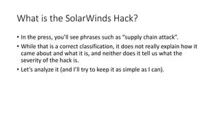 The Seismic Impact of the SolarWinds Hack | PPTX