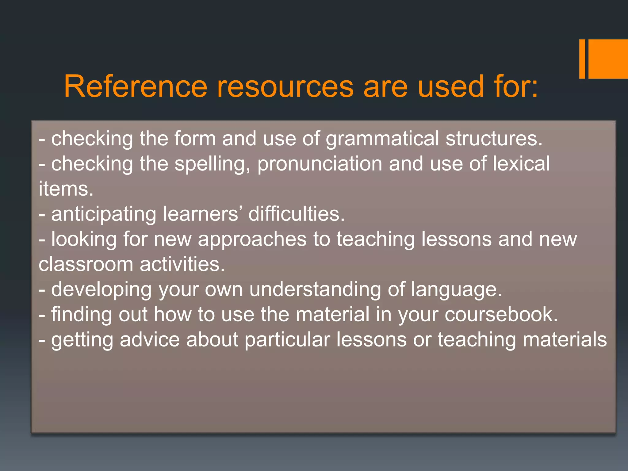 The selection and use of supplementary materials and | PPTX