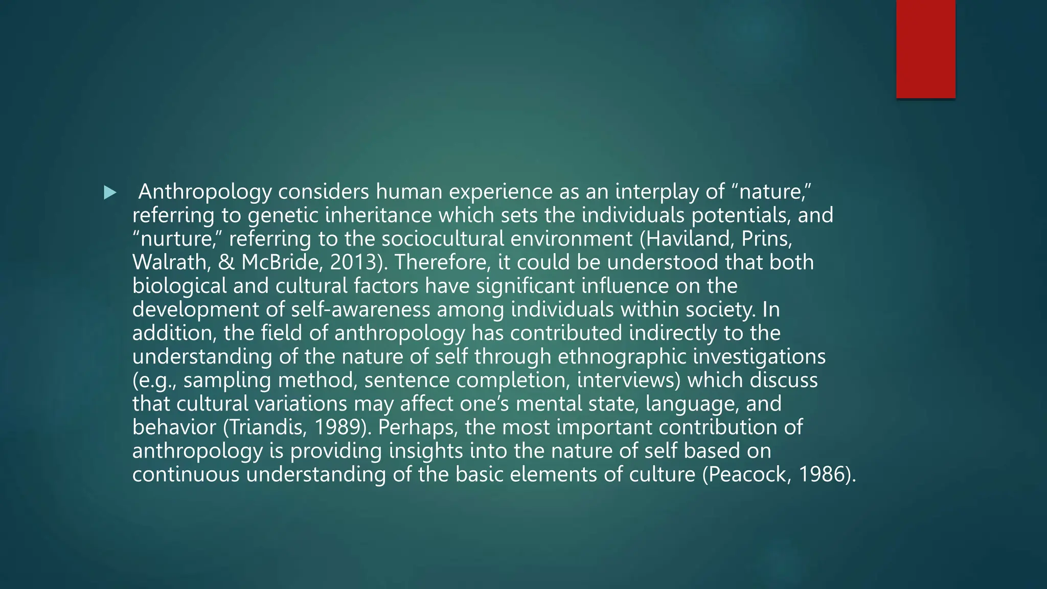 the self according to anthropologist pptx | PPTX