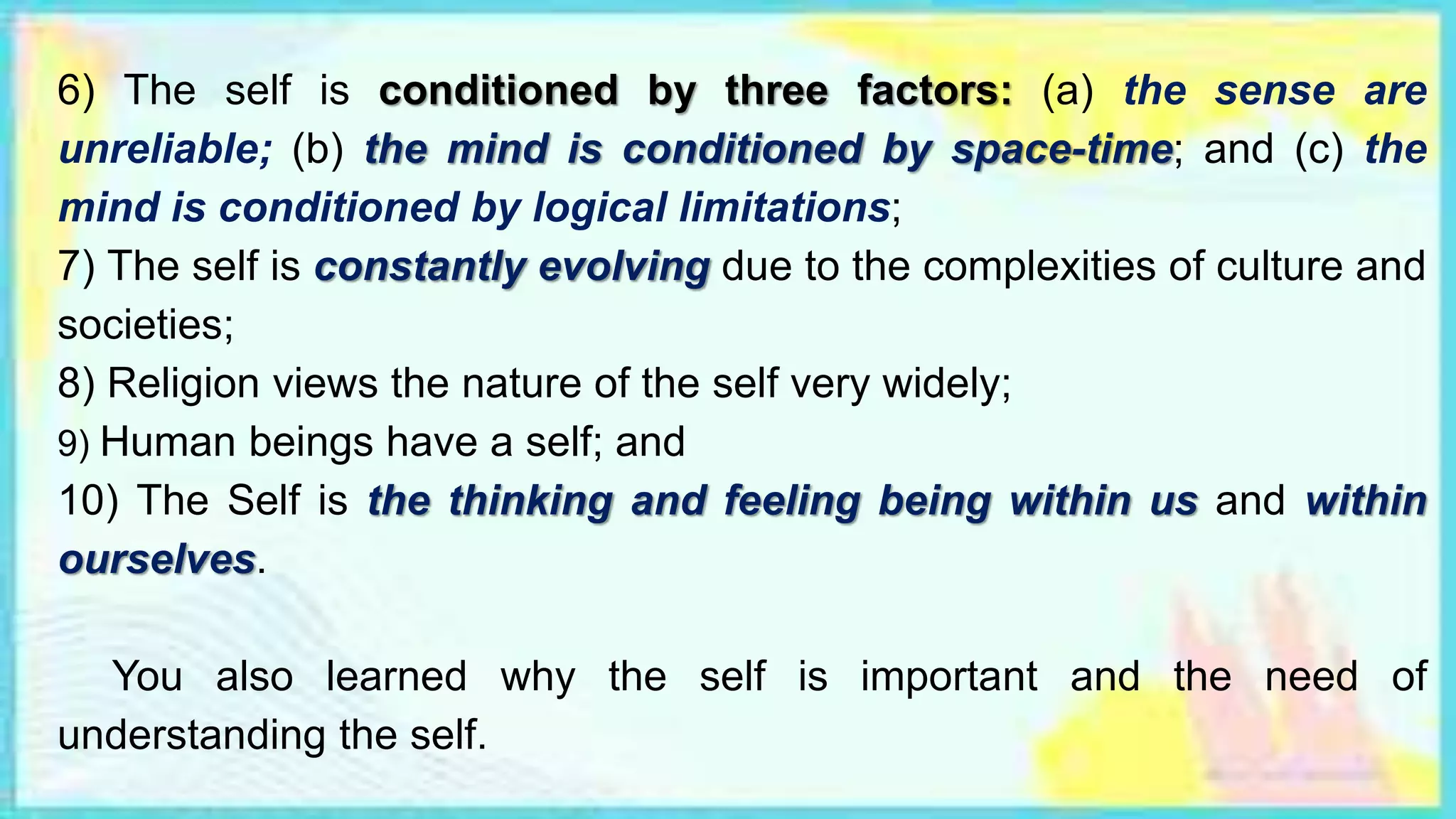 The Self Definition, Nature and Significance.pptx