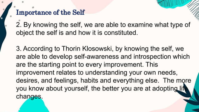 The Self Definition, Nature and Significance.pptx | Religion & Spirituality