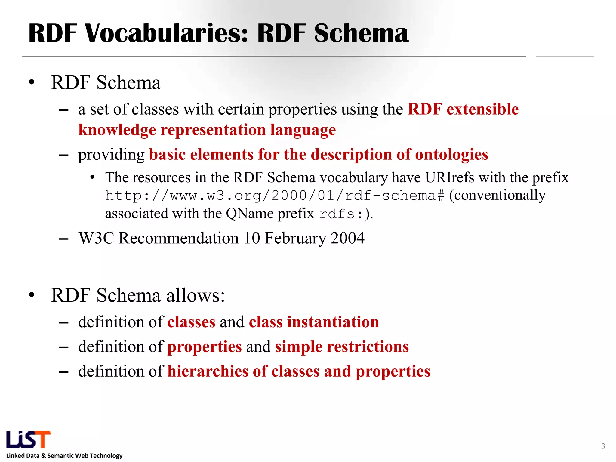 The Semantic Web #6 - RDF Schema | PPT