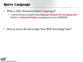 The Semantic Web #10 - SPARQL | PPT
