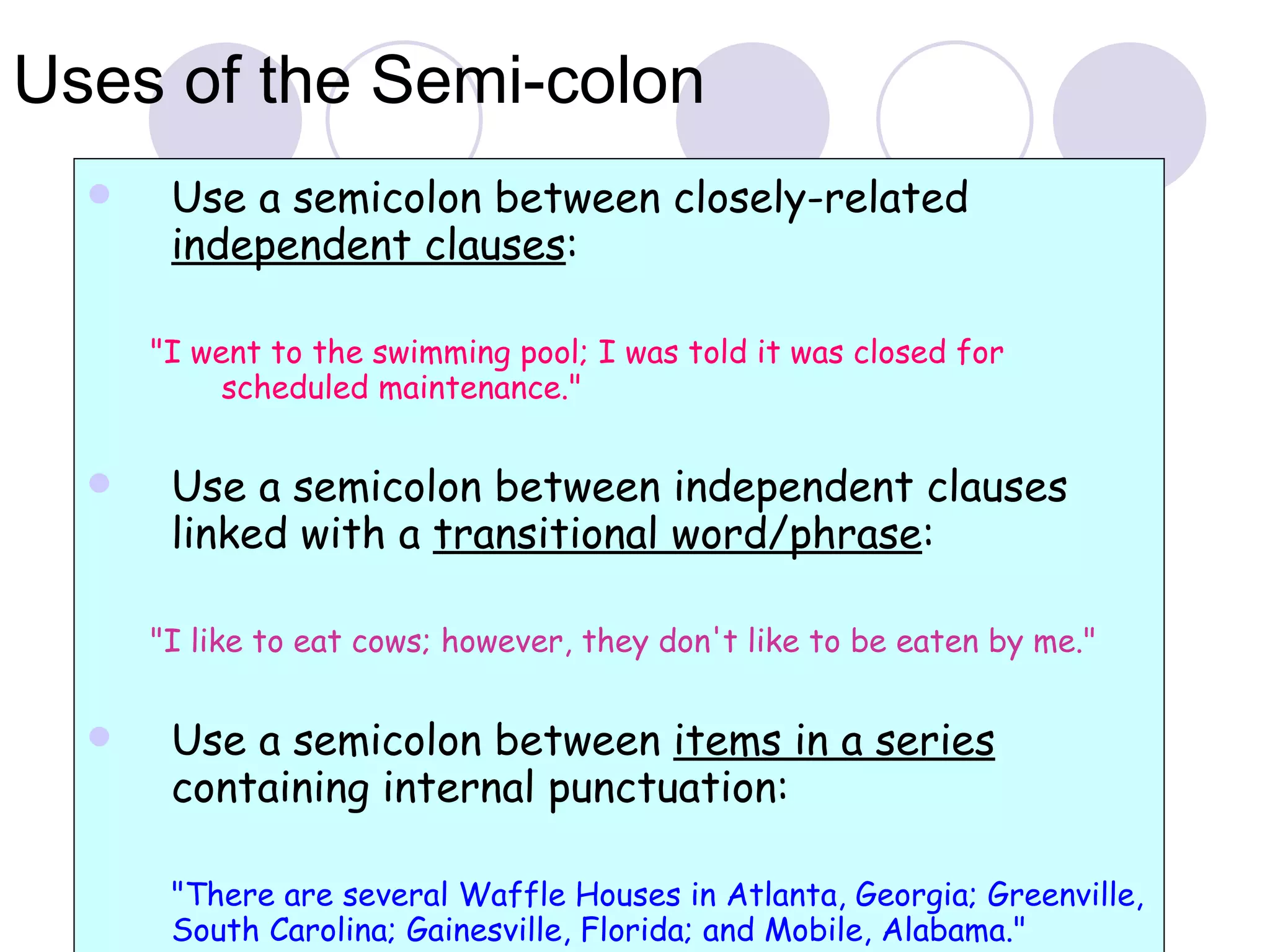 The semi colon | PPT