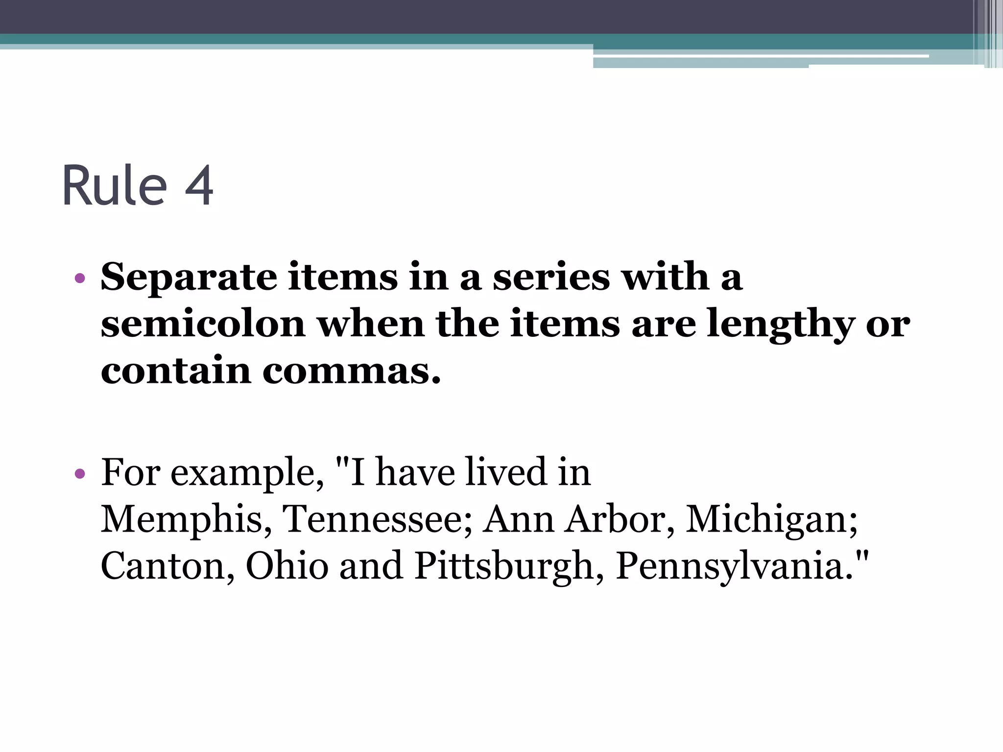 Tips for using the semi-colon | PPTX