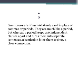 Tips for using the semi-colon | PPT