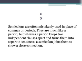 Tips for Using Semi-Colons | PPT