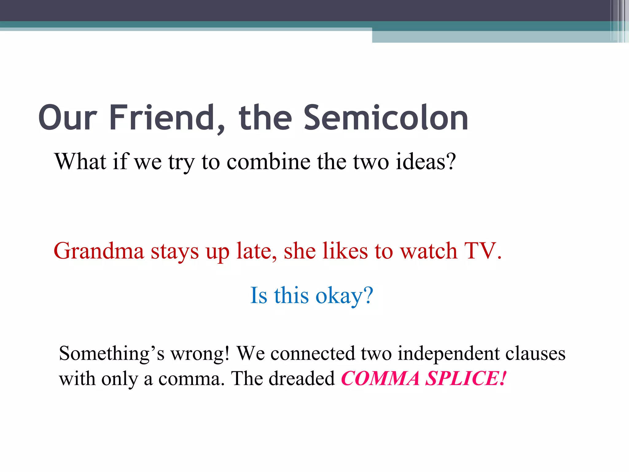 The semicolon power point 2010 | PPT