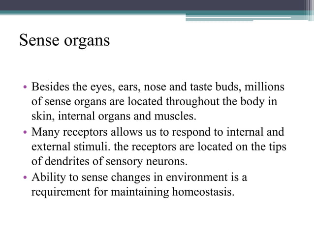 The sense organs | PPTX | Eye and Vision Conditions | Diseases and ...