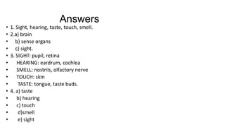 The senses | PPTX | Ear, Nose and Throat Conditions | Diseases and ...