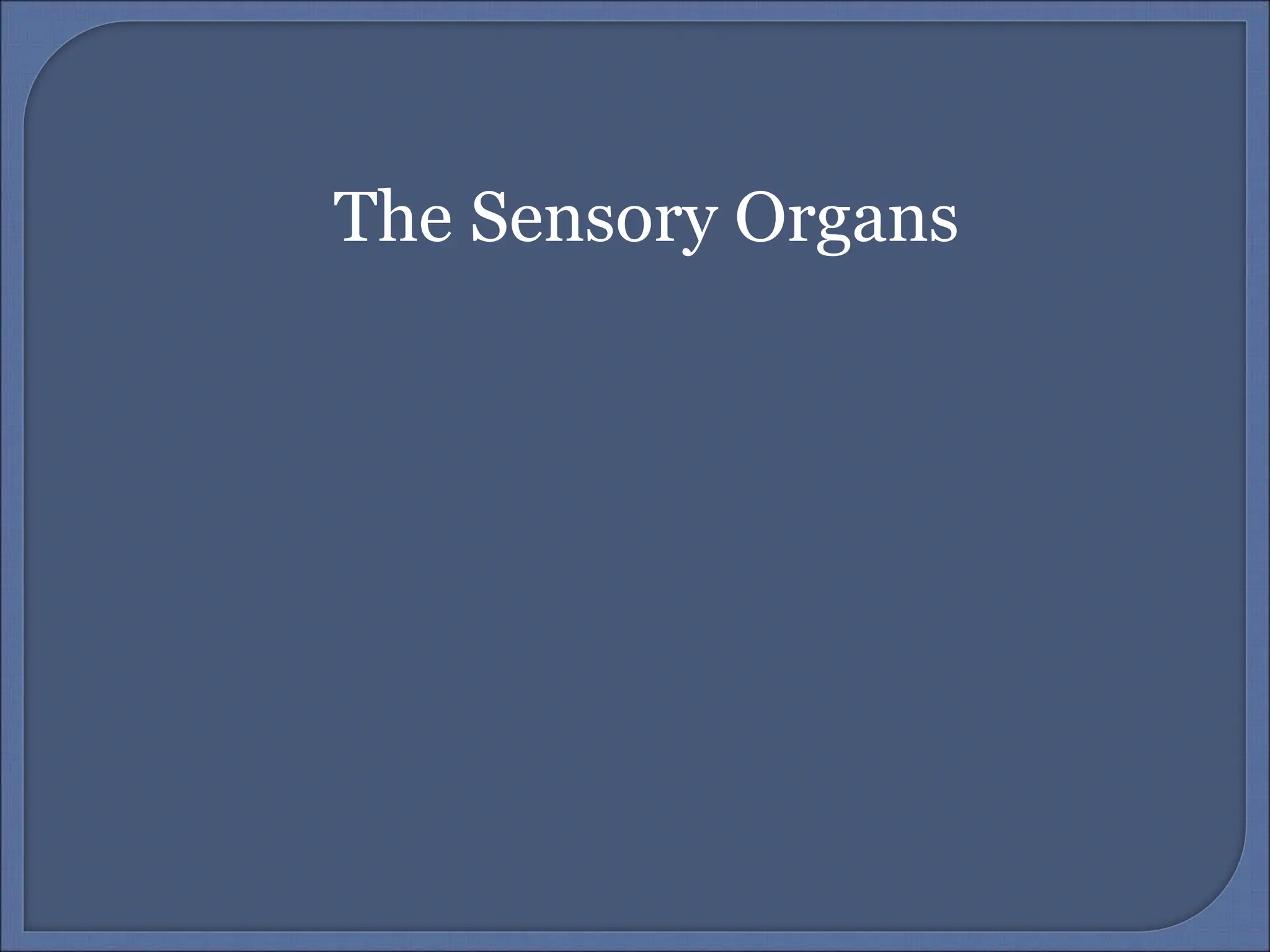 The Sensory Organs, Anatomy and Function | PPT