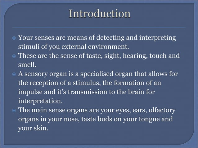 The Sensory Organs, Anatomy and Function | PPT | Eye and Vision ...