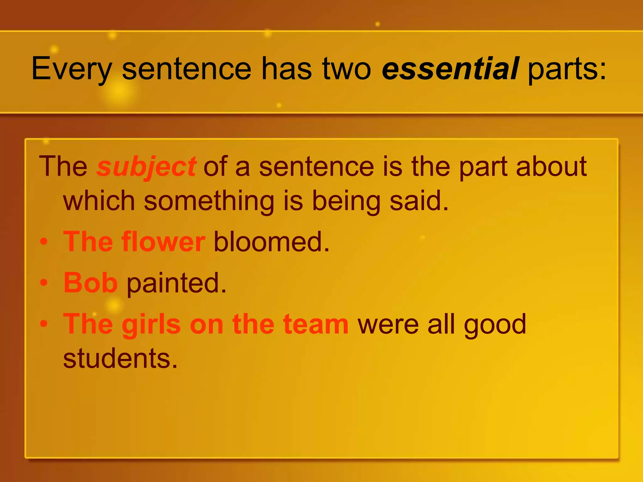 The sentence | PPT