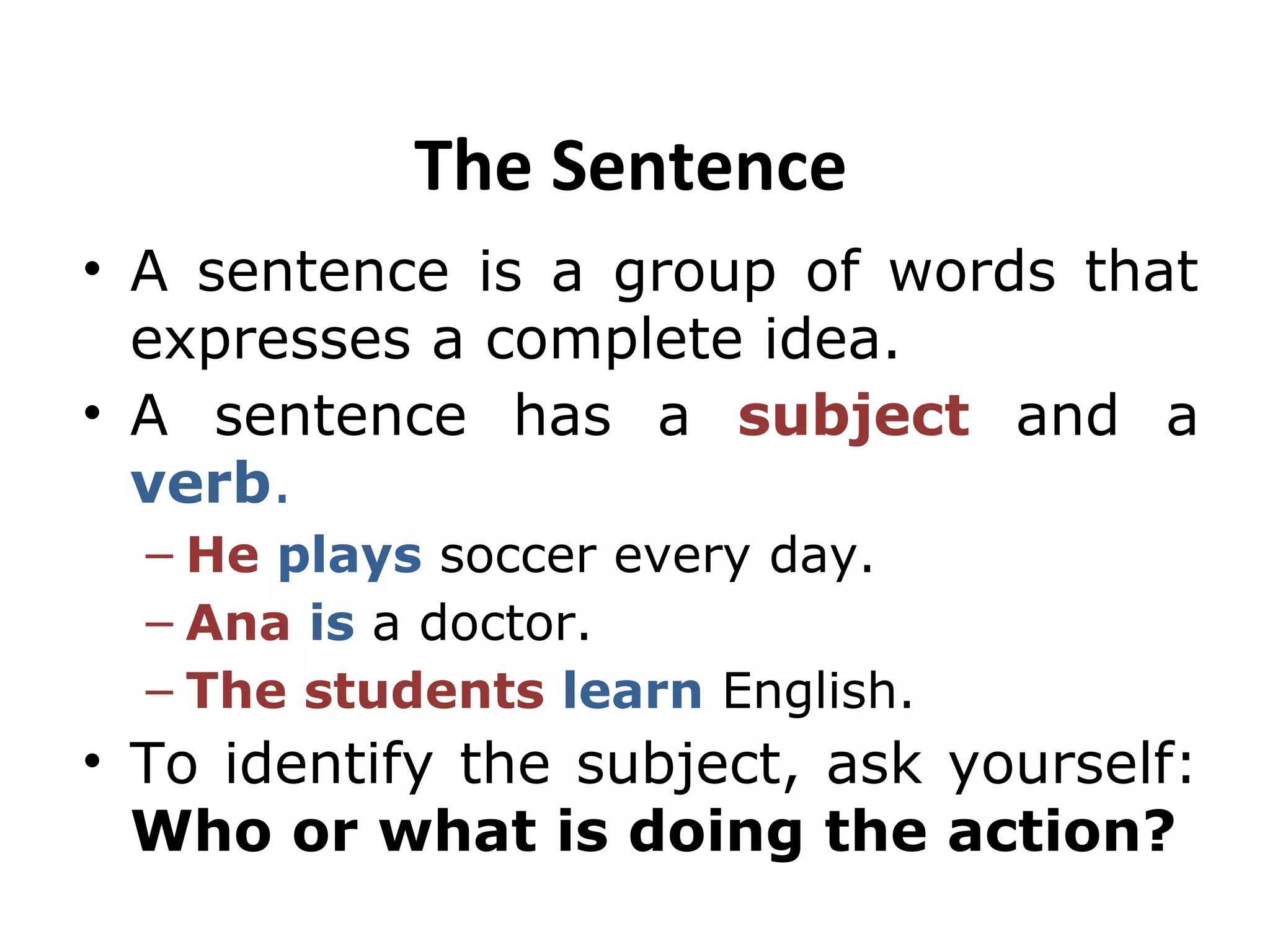 The sentence | PPT