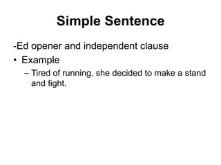 The sentence & simple sentence | PPTX