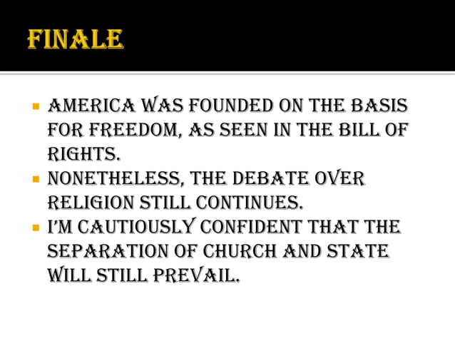 The separation of church and state and the first amendment | PPTX