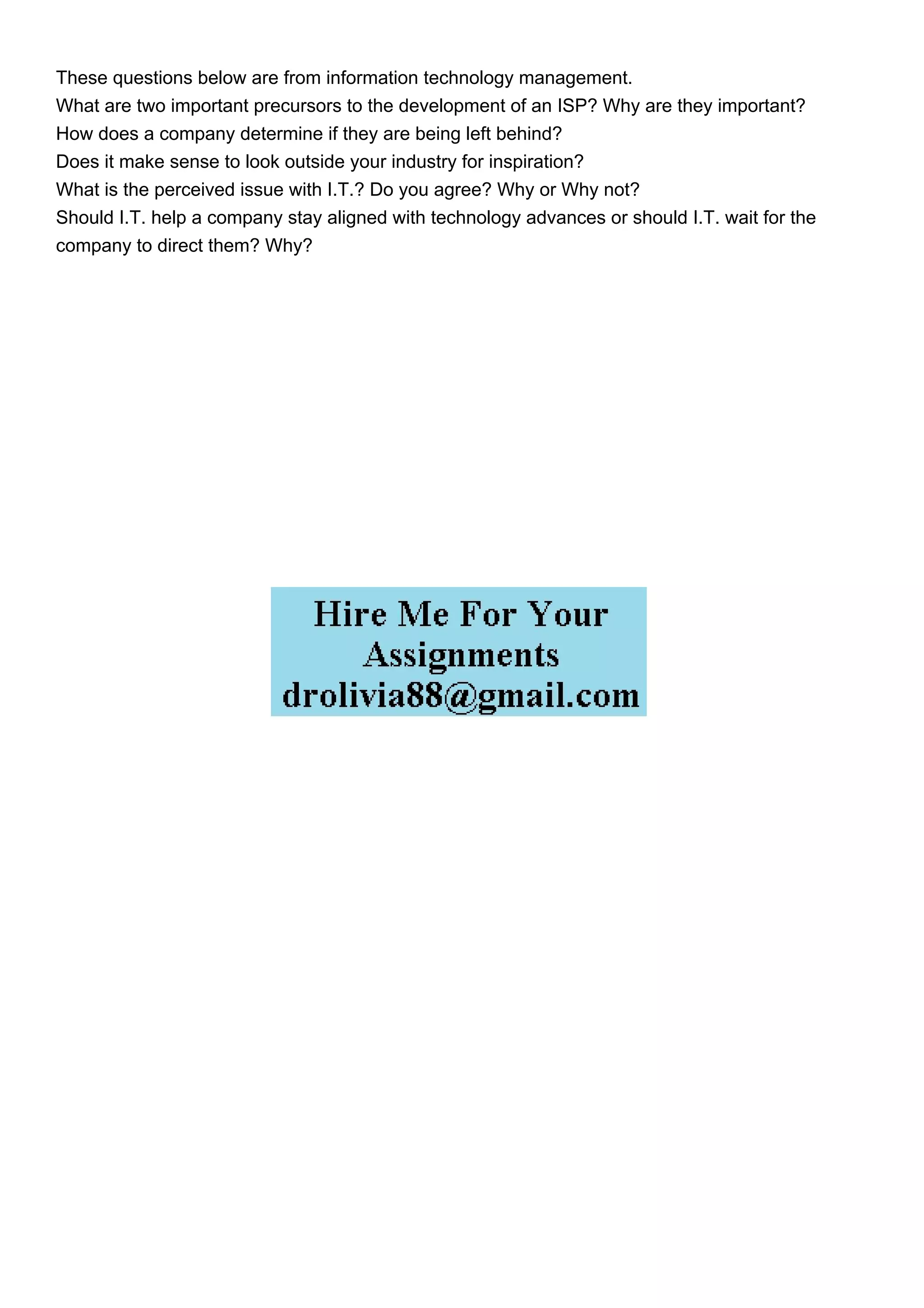 These questions below are from information technology manage.pdf