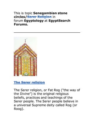The serer religion.. | PDF