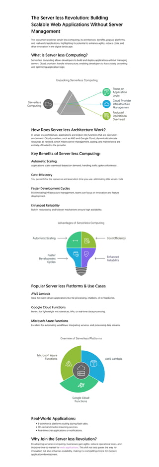 The Server less Revolution_ Building Scalable Web Applications Without Server Management | PDF