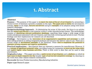The servitization of manufacturing | PPTX