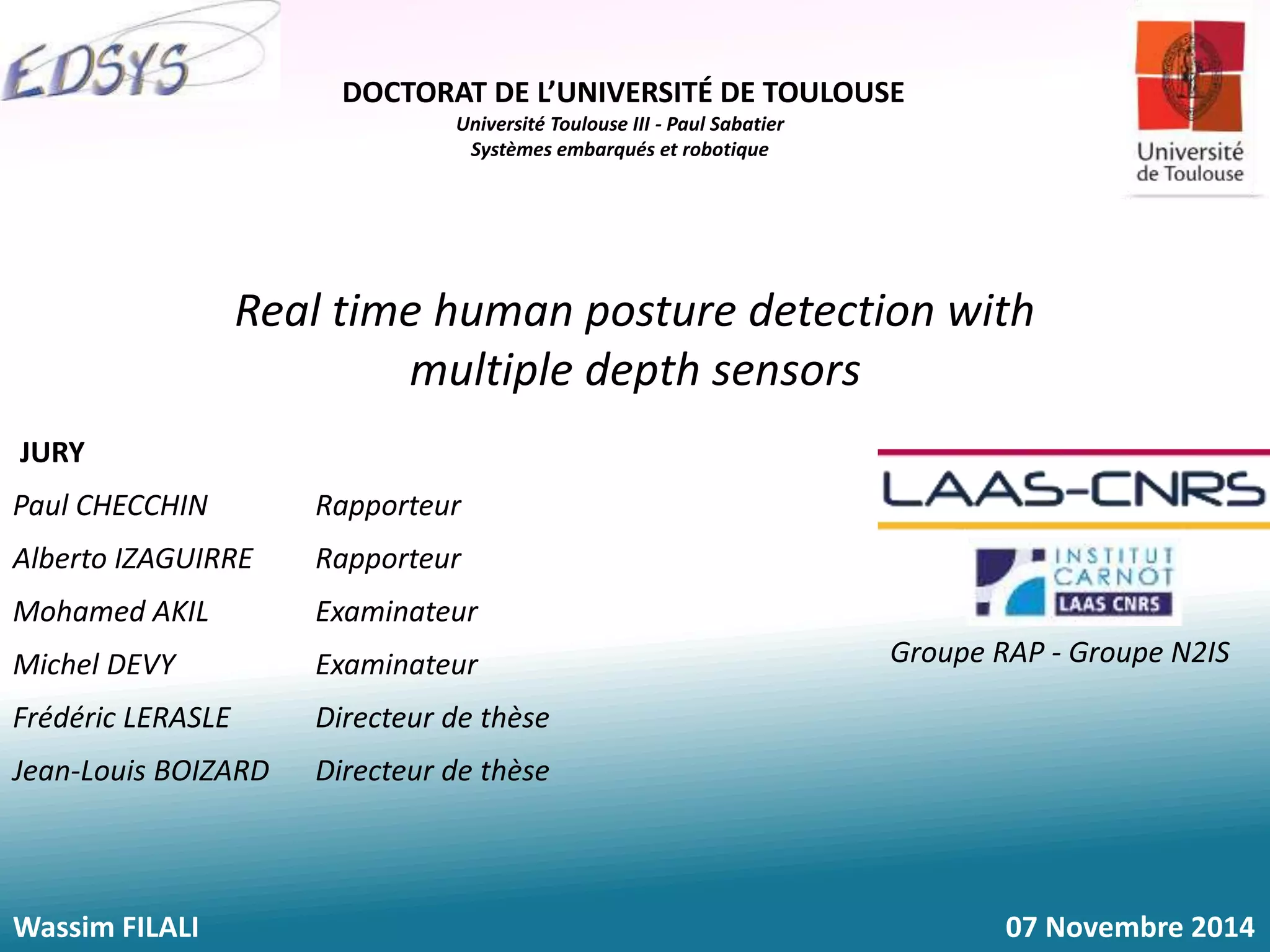 Real Time Human Posture Detection with Multiple Depth Sensors | PPT