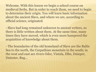 1 - The settlement of the Slavs in the Balkan | PPT