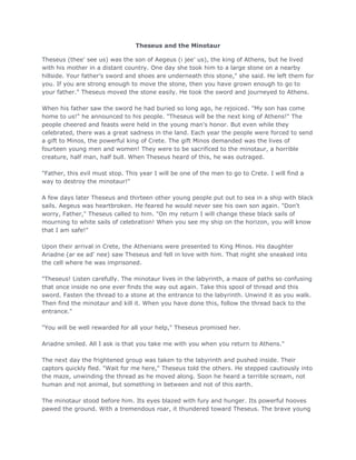 Theseus and the Minotaur | DOCX