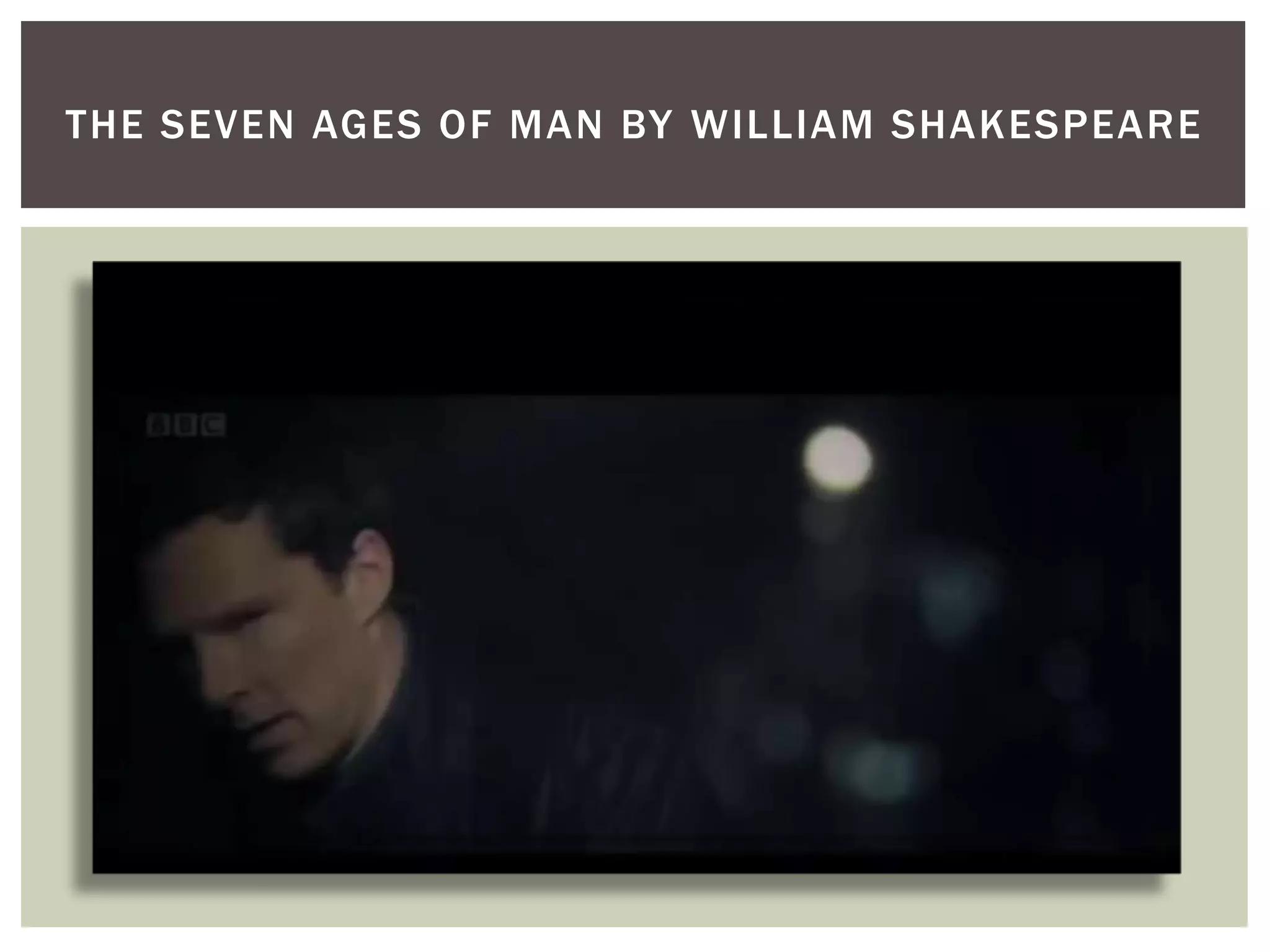 Lesson 1 Recognizing Roles in Life - The Seven Ages of Man | PPTX