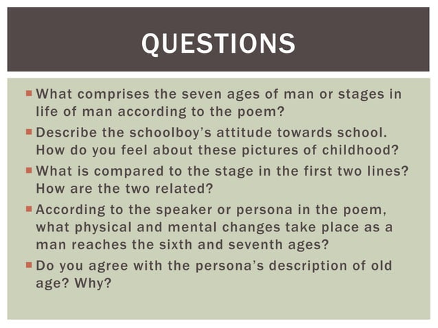 Lesson 1 Recognizing Roles in Life - The Seven Ages of Man | PPTX