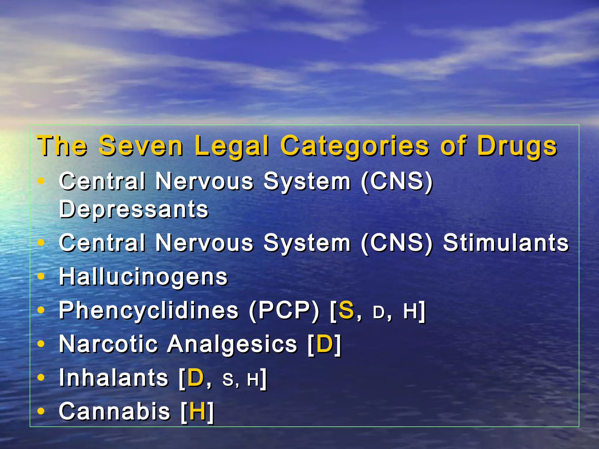The seven categories of drugs | PPT