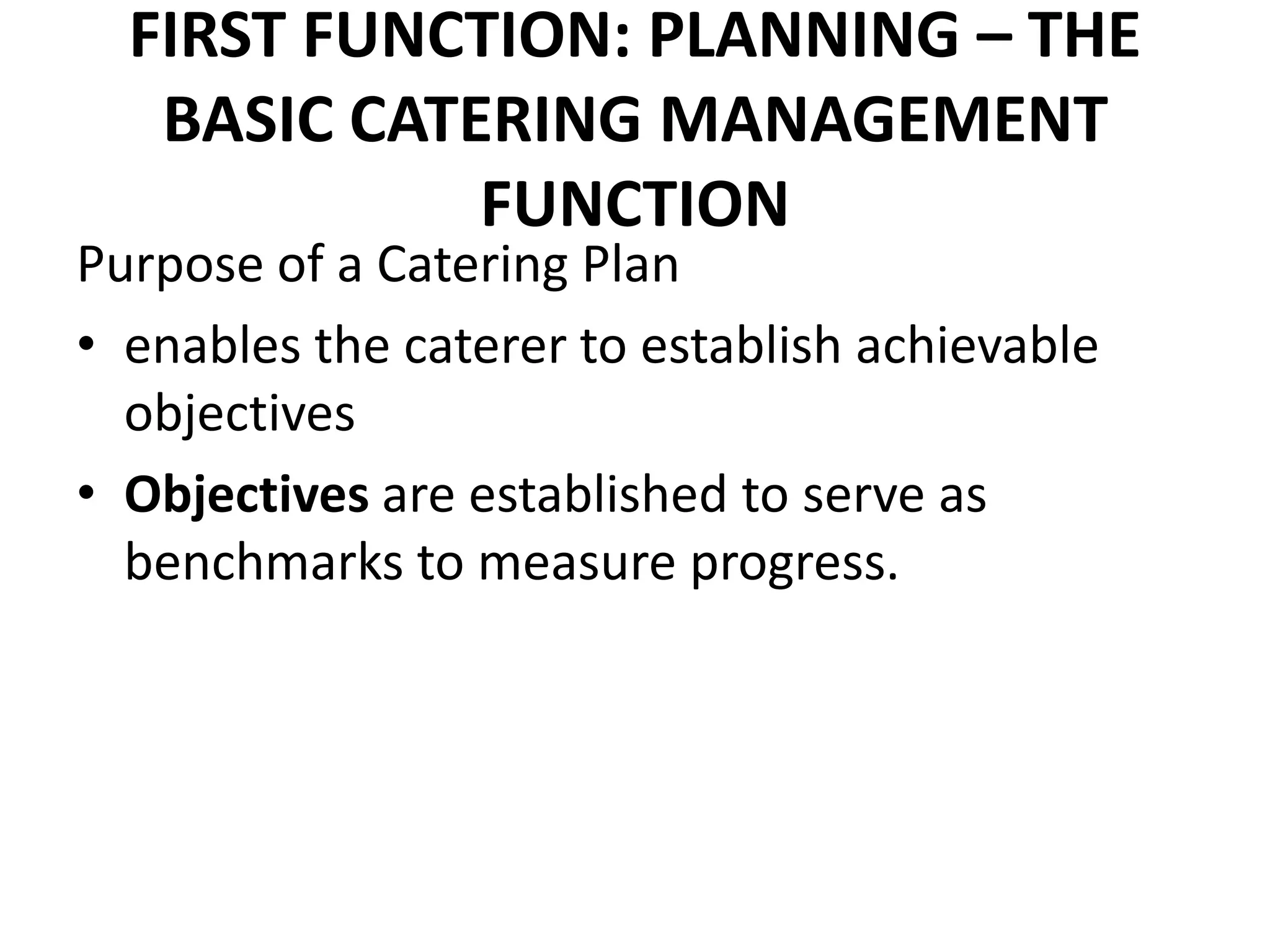 The seven functions of catering | PPTX