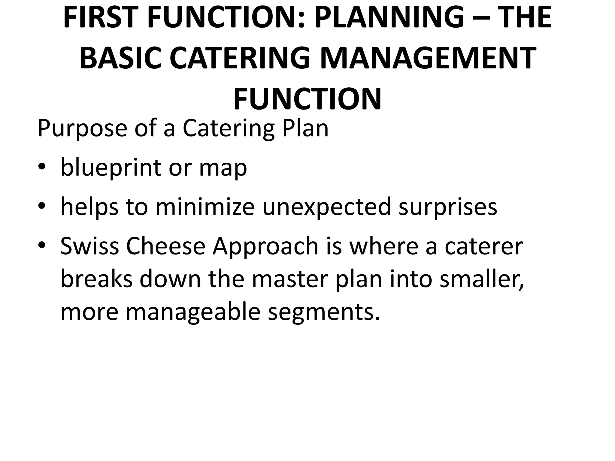 The seven functions of catering | PPTX