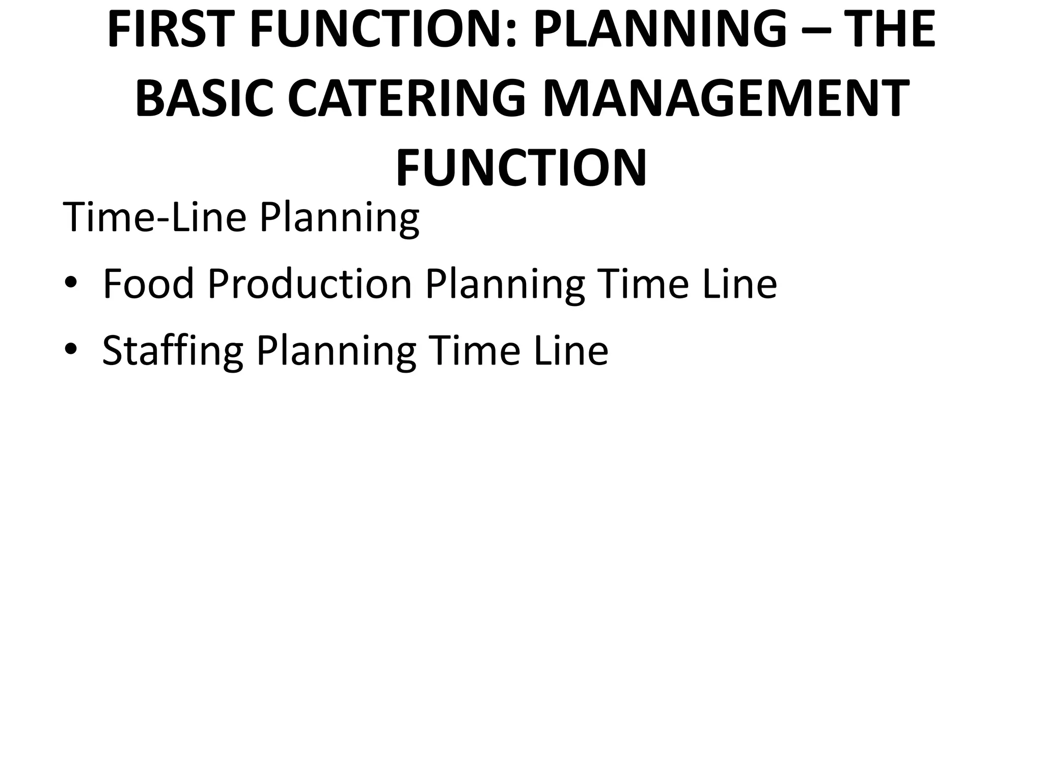 The seven functions of catering | PPTX