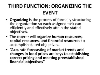 The seven functions of catering | PPTX