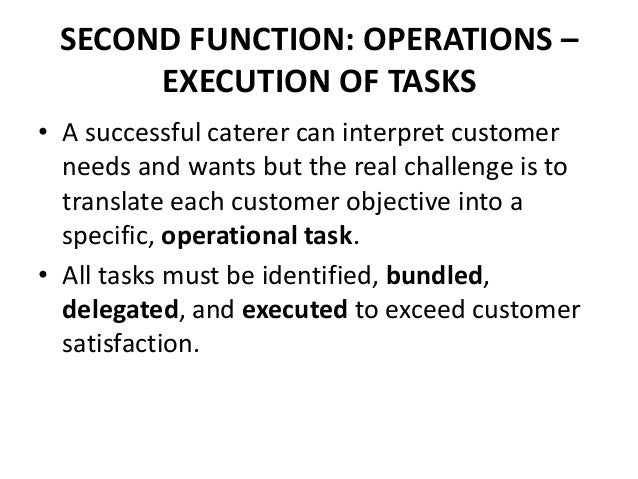 The seven functions of catering