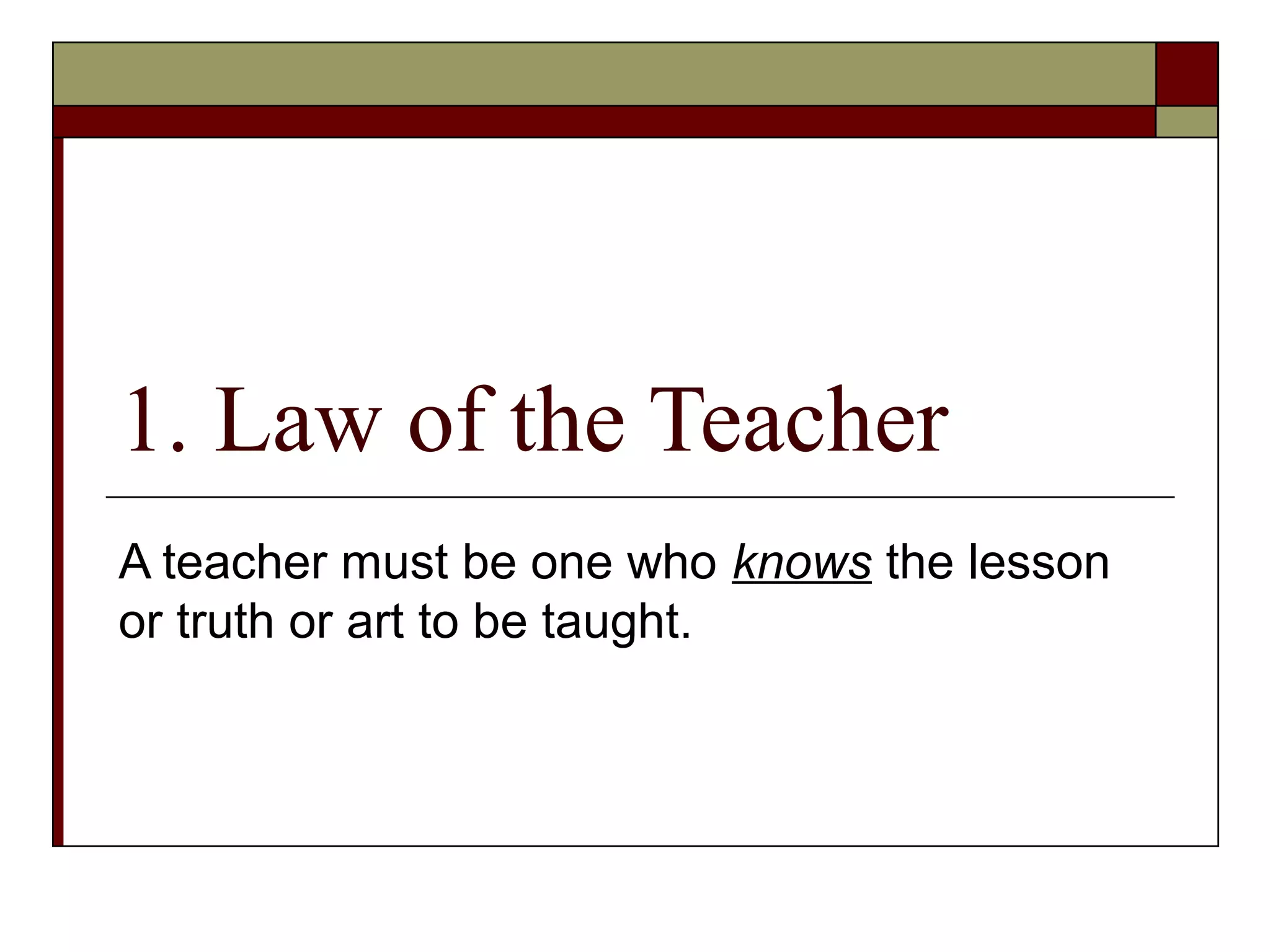 The seven laws_of_teaching (2) | PPT