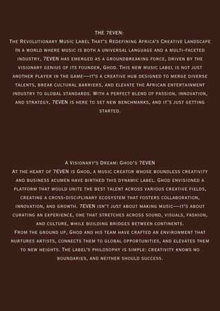 THE 7EVEN MUSIC STUDIOS AND ENTERTAINMENT | PDF | Free Download