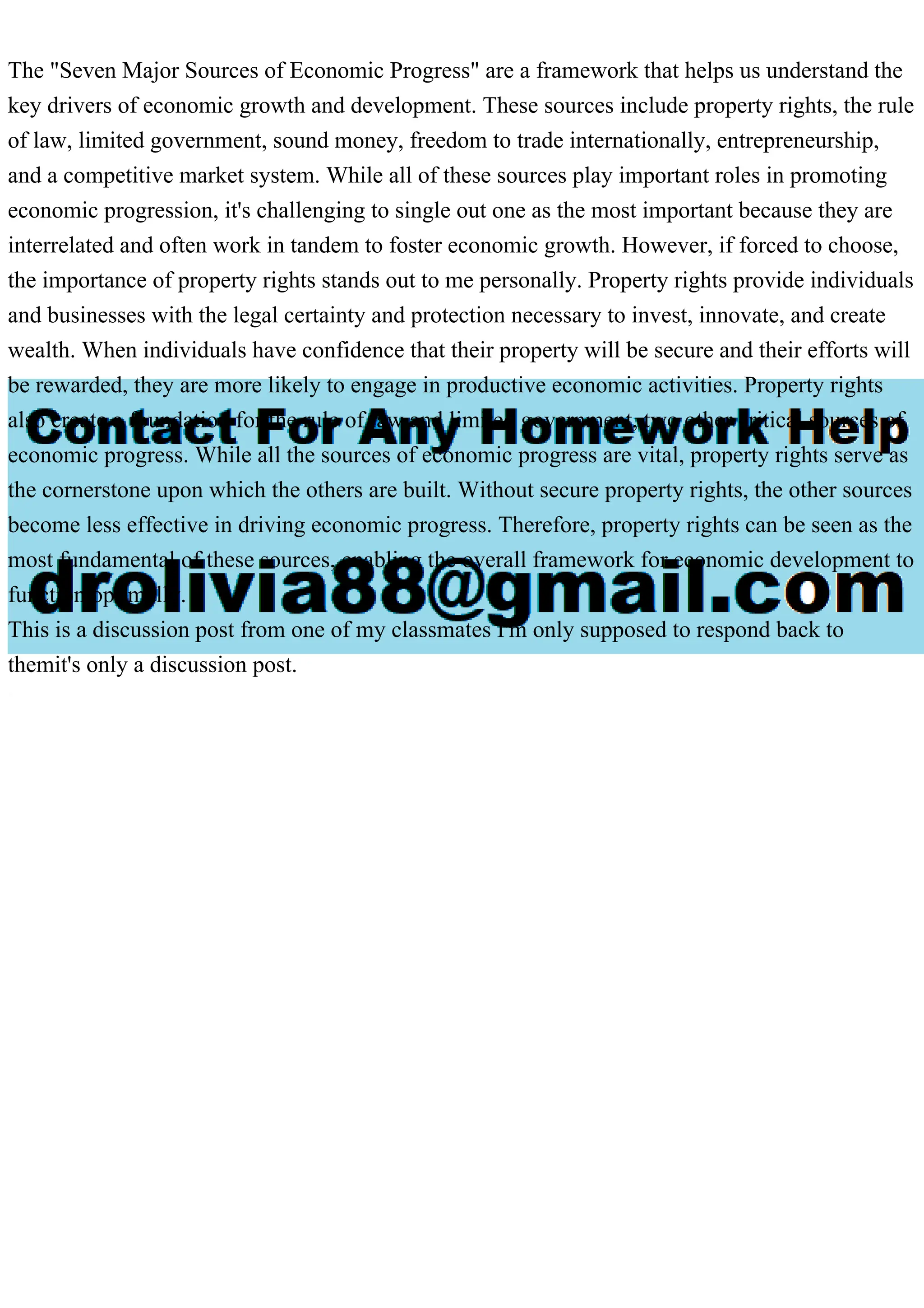 The Seven Major Sources of Economic Progress are a framework that .pdf