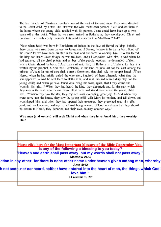 The seven miracles of christmas | DOCX