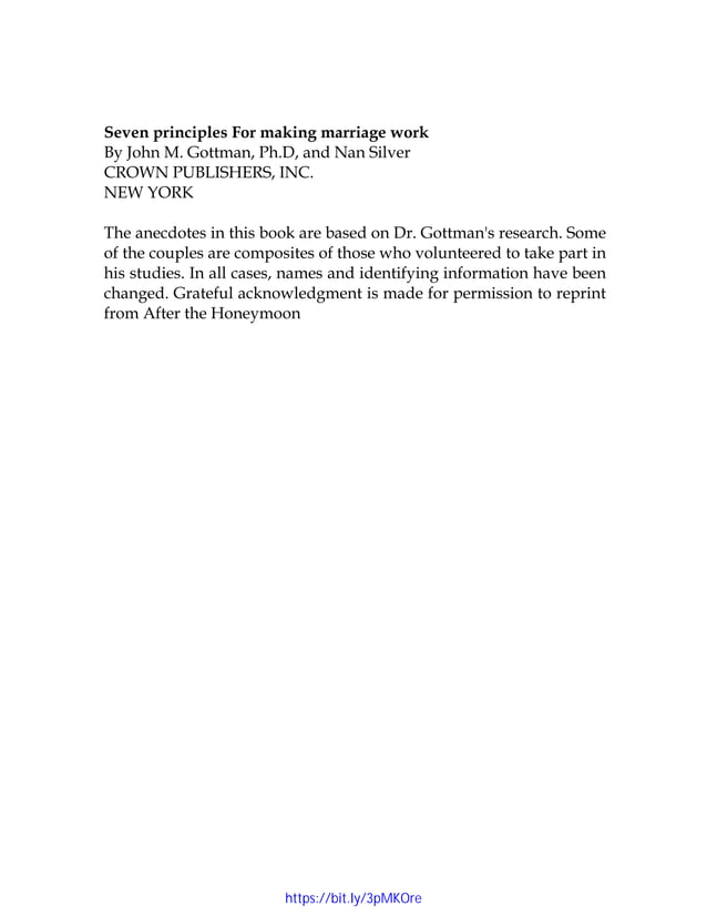 The seven principles for making marriage work | PDF | Marriage and ...