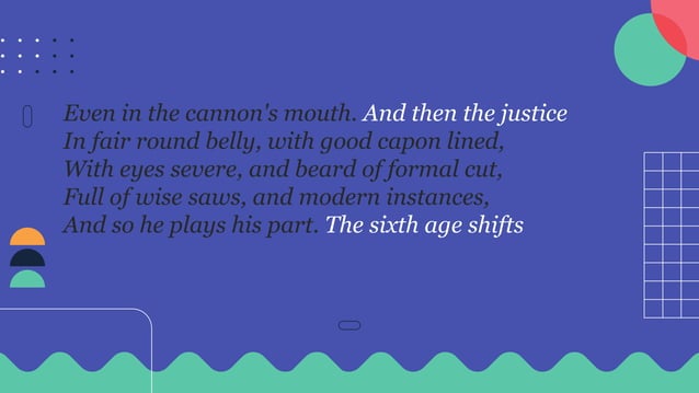 THE SEVEN STAGES OF MAN.pptx | Poetry | Books and Literature