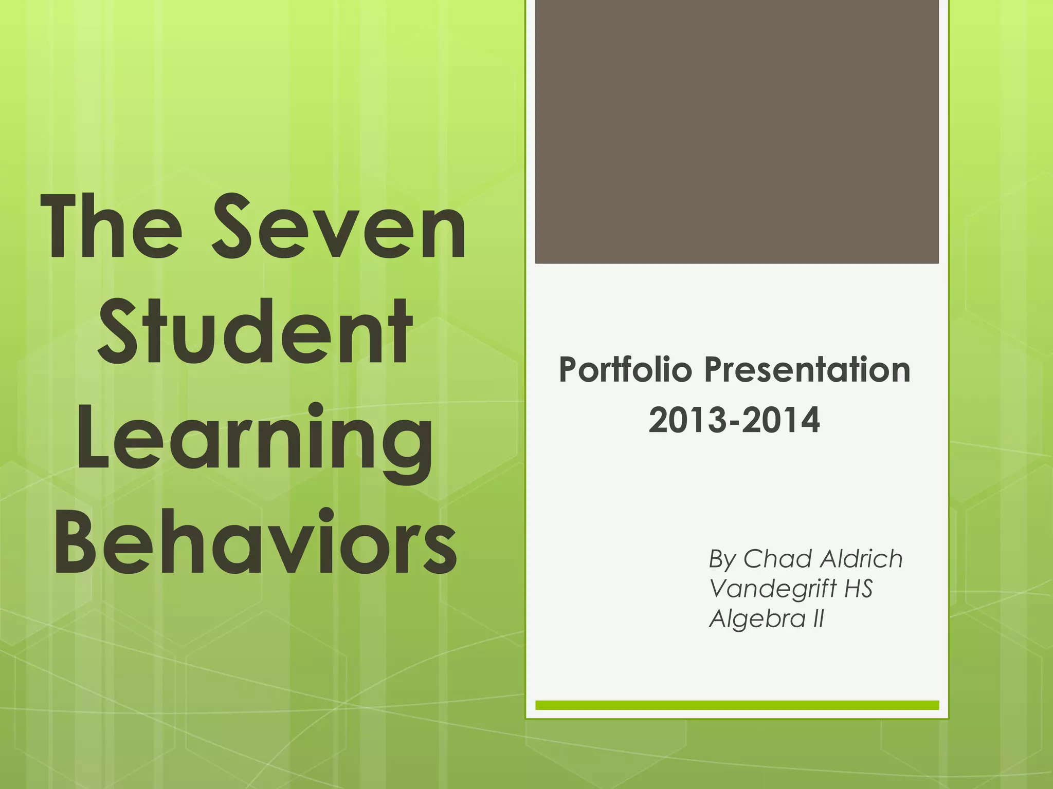 The seven student learning behaviors | PPTX