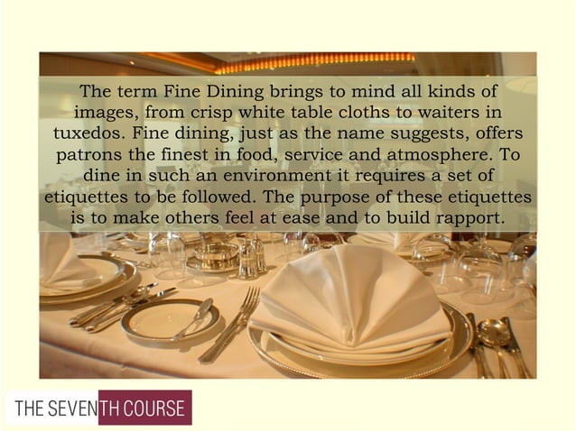 The Seventh Course- Master The Art of Fine Dining! | PDF | Bars & Restaurants | Attractions