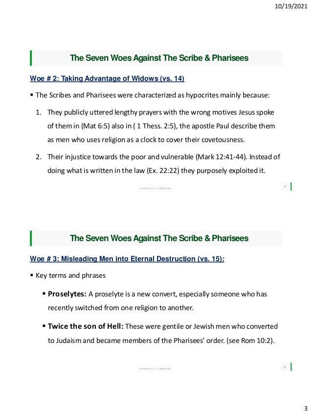 Lesson 7: The Seven Woes Against the Scribes and Pharisees | PDF