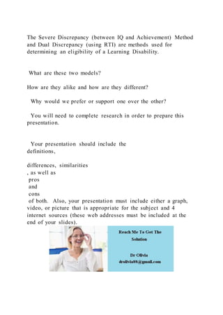 The Severe Discrepancy (between IQ and Achievement) Method and Dual | PDF