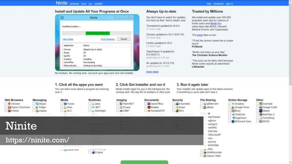 Ninite https://ninite.com/