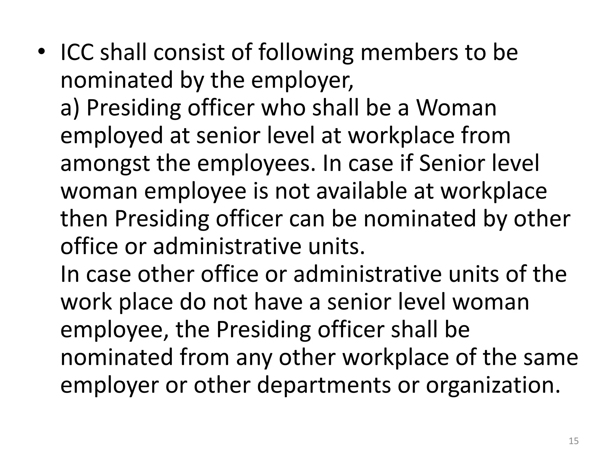 The Sexual Harassment of Women at Workplace Act, 2013 | PPTX