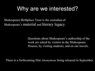 Shakespeare Authorship | PPT